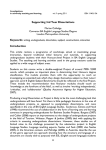 Supporting 3rd Year Dissertations | London Met Repository